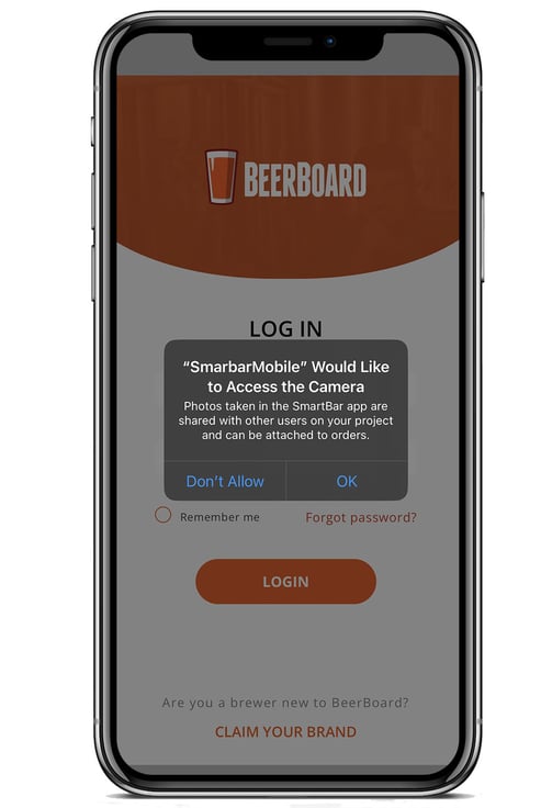 SmartBar Mobile App Sign In